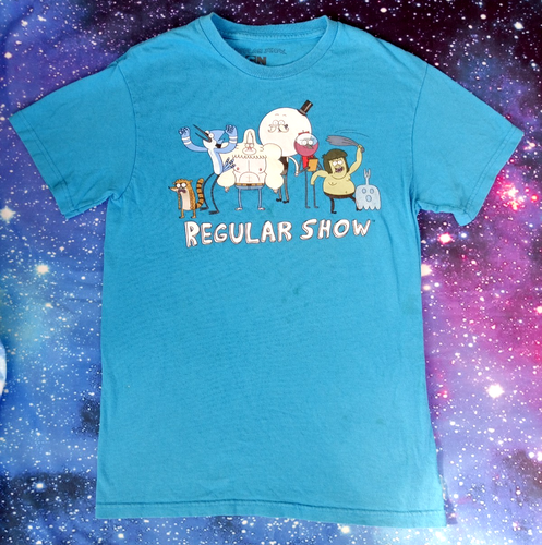 Cartoon Network Regular Show Characters SMALL Blue Graphic T Shirt | eBay