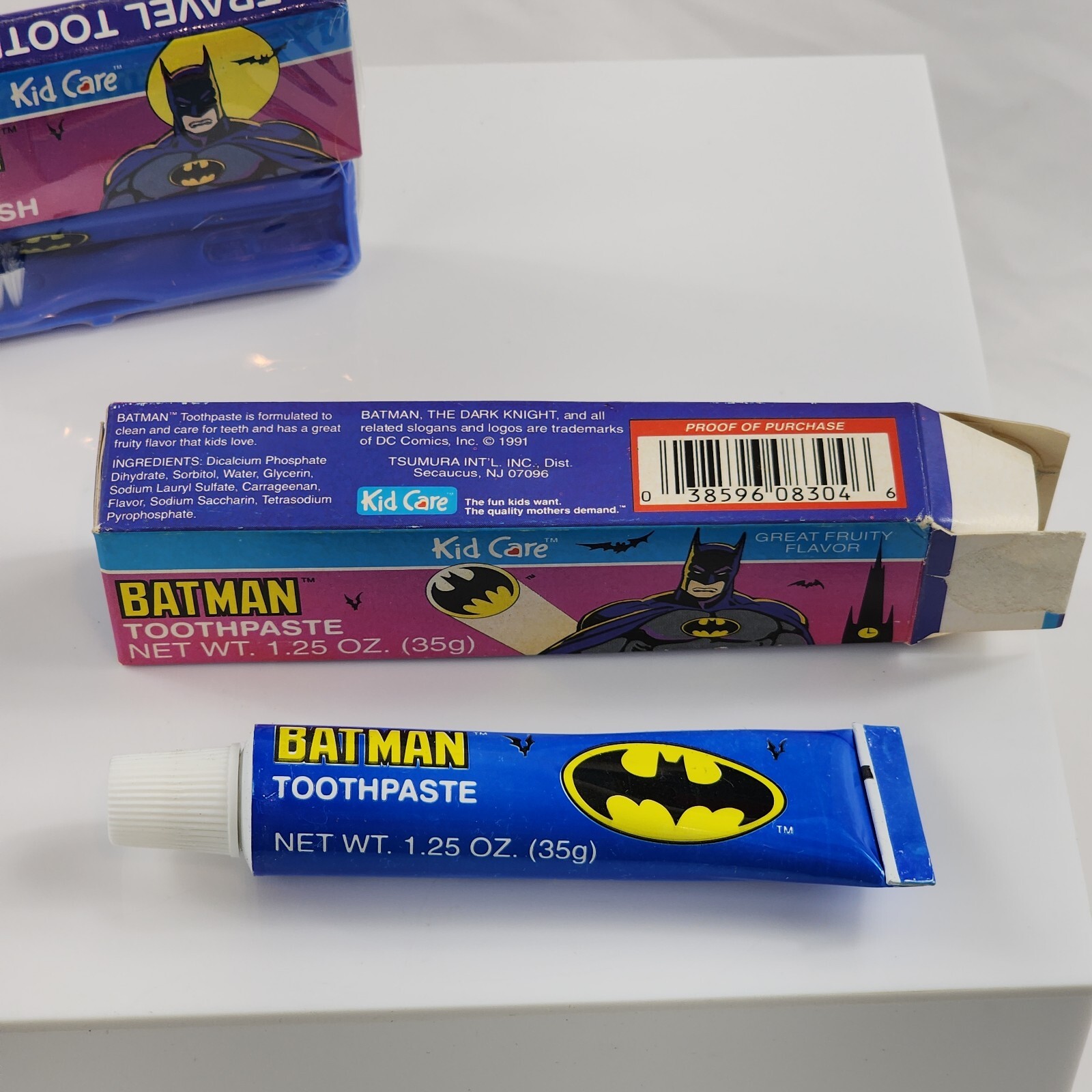 Vtg Batman Travel Toothbrush & Toothpaste 1991 Kids Care DC Comics ...
