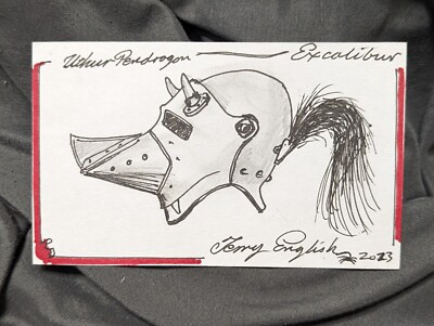 Terry English British Armourer Autograph Authentic Hand Drawn Sketch ...