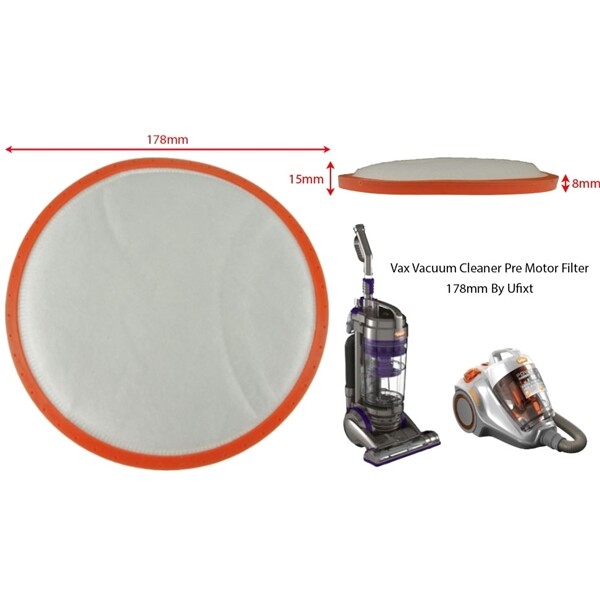 4 x Vax Vacuum Cleaner Pre Motor Filter 178mm Fits Vax Power 7 Cylinder ...