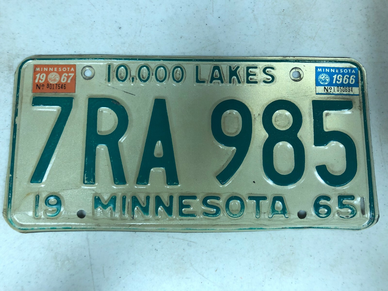 1965 (1966 67 Tag) MINNESOTA License Plate 7RA-985 | eBay
