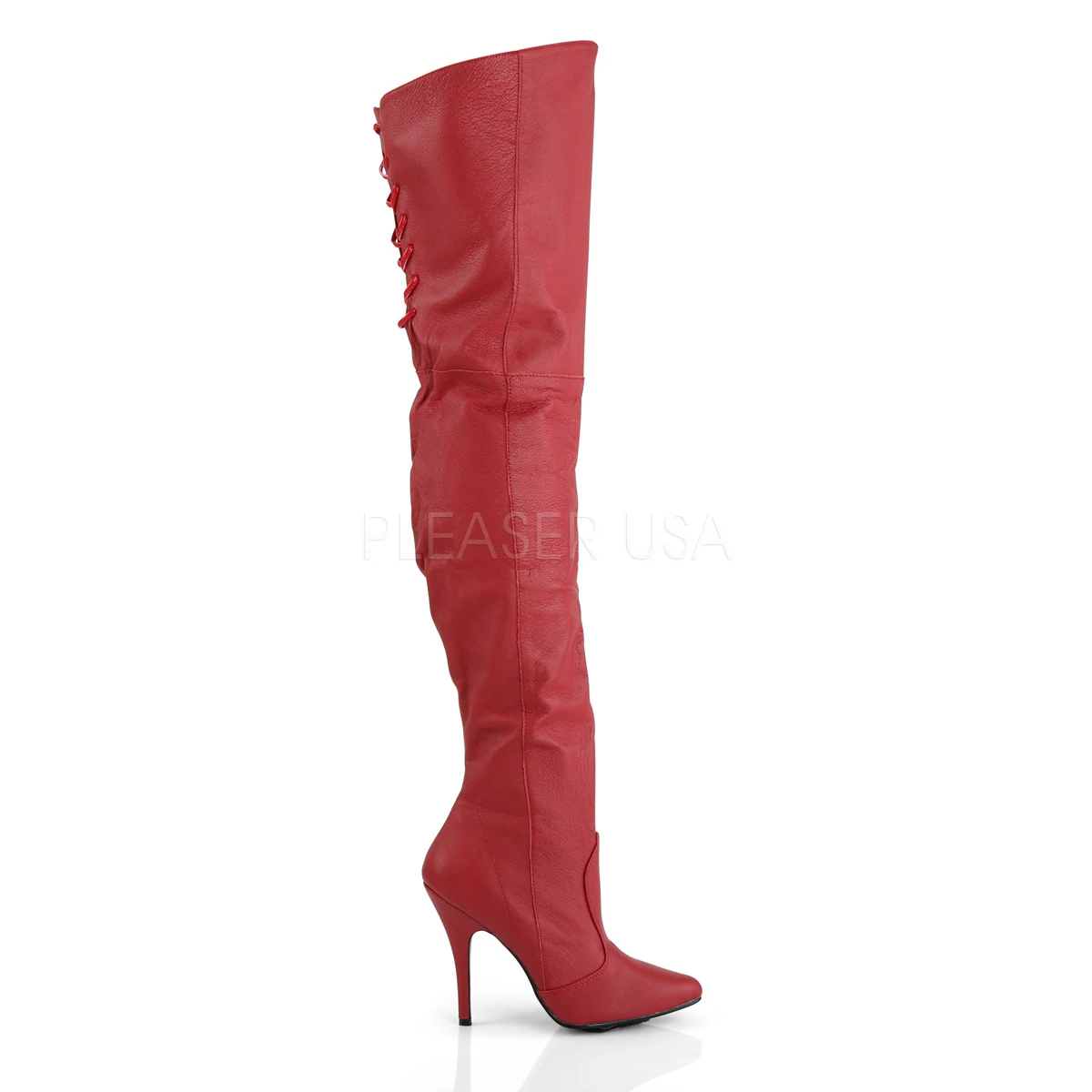Red Leather Thigh High Boots Pleaser Legend-8899 | eBay Australia