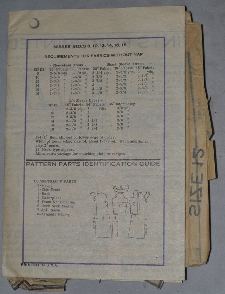 Vintage UNCUT Printed Pattern Sewing Pattern #4789 Sz 12 | eBay