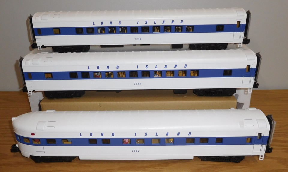 MTH 20-65201 LONG ISLAND LIRR 70' STREAMLINED O SCALE PASSENGER TRAIN 5 ...