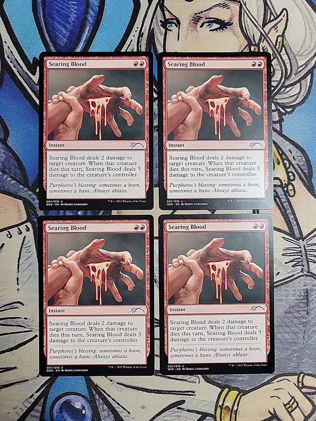 4x Searing Blood - NM/M Pioneer Challenger Q06 MTG Magic | eBay