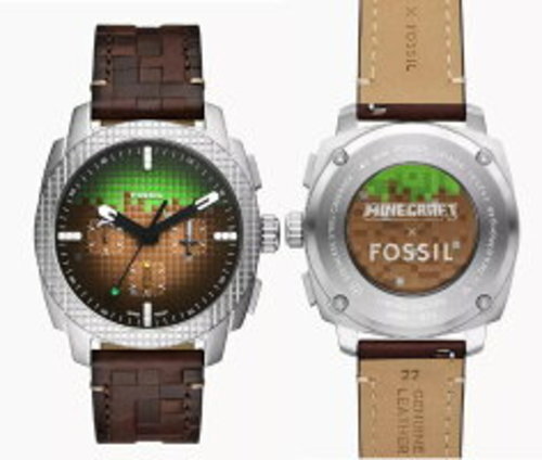 Minecraft x Fossil Collaboration Limited Edition Chronograph Quartz ...