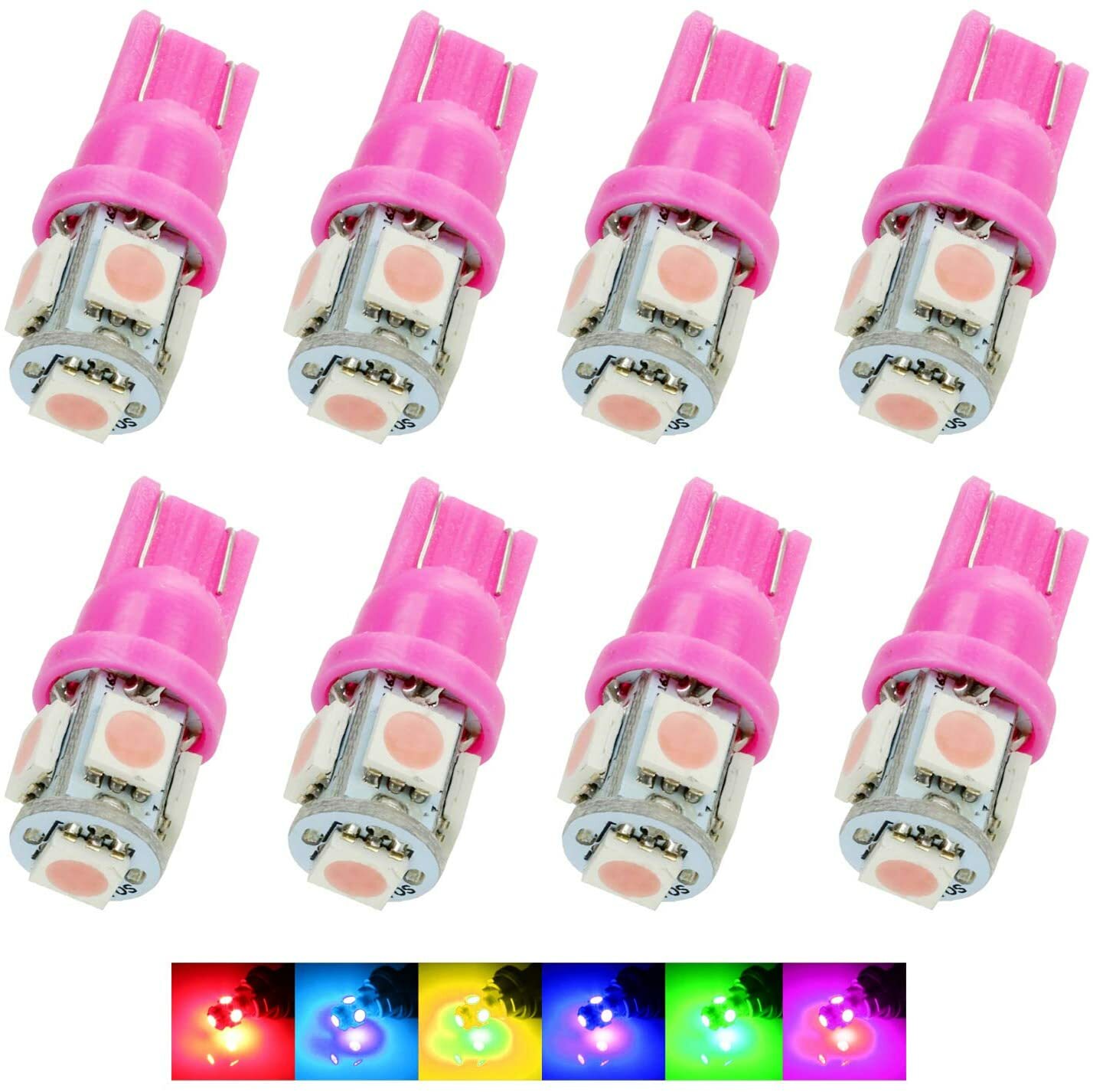 8 pc Purple T10 Wedge 5-SMD 5050 LED Light bulbs W5W 194 (8 pieces) | eBay