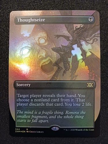 MtG Double Masters Thoughtseize (#344) Borderless Foil Near Mint | eBay