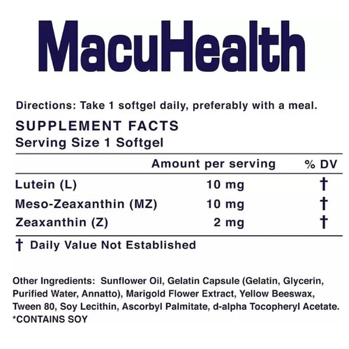 2 Macuhealth Triple Carotenoid Formula - Eye Vitamins for Adults - 180 ...