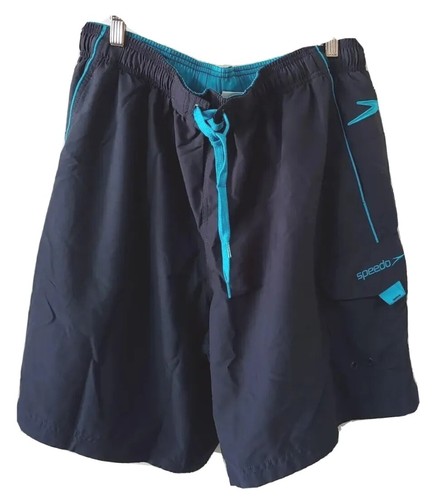 Speedo Swimwear Shorts Mens XL/TG Blue Mesh Lined Drawstring Elastic ...