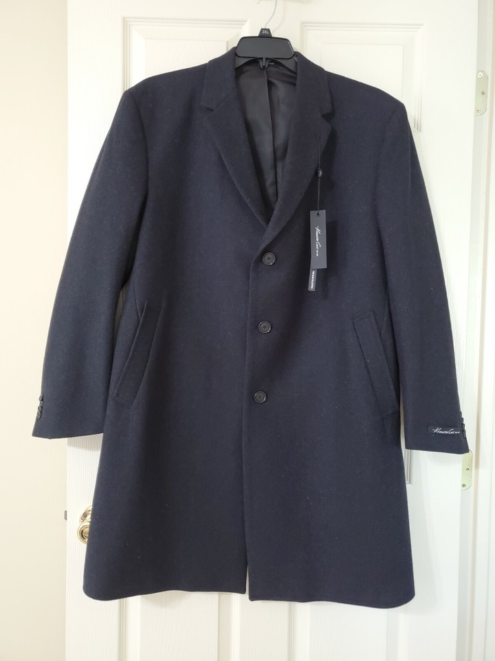 Kenneth Cole New York Men's Slim Raburn Wool-Blend Overcoat - Charcoal ...