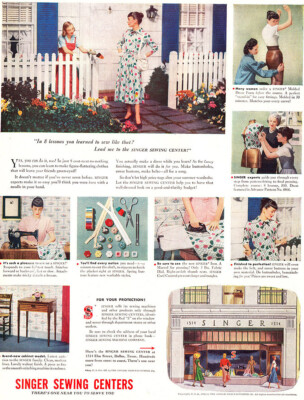 1948 Singer Sewing Centers: In 8 Lessons You Learned Vintage Print Ad ...