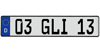 custom european German car license plate tag EuRo TRaSH for mk1 mk2 mk3 ...