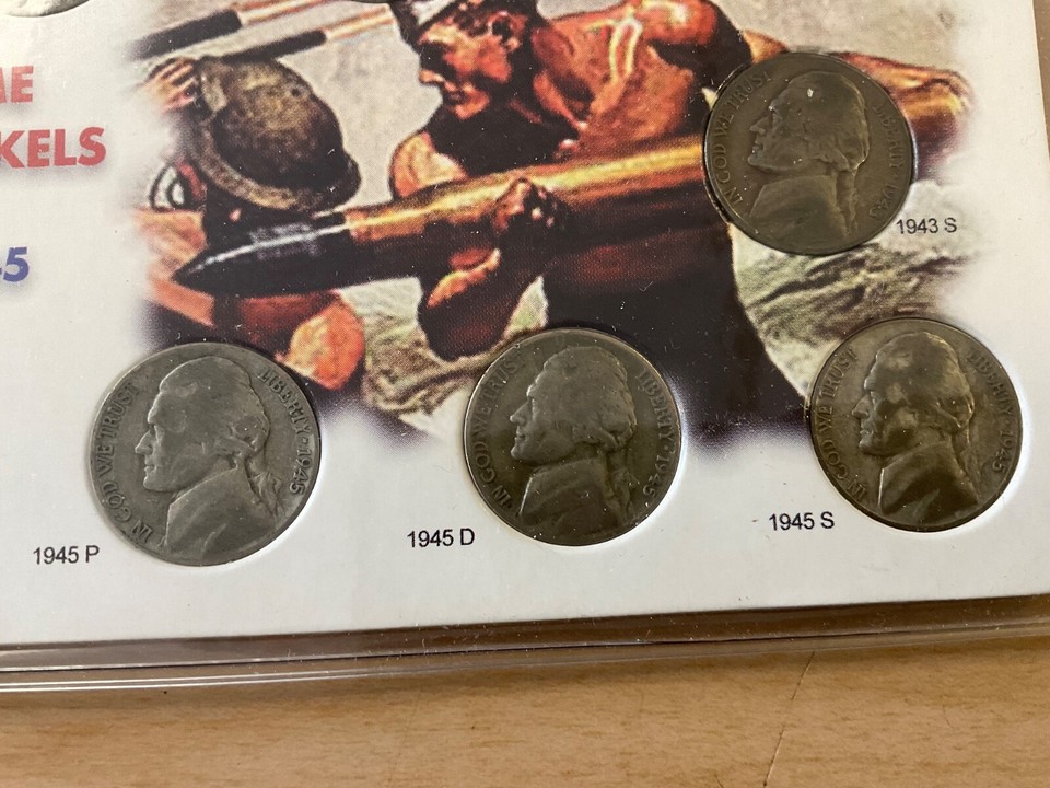 Us Wartime Silver Nickels Set Complete ~ 11 Coins in Display Card w/Vinyl Sleeve | eBay