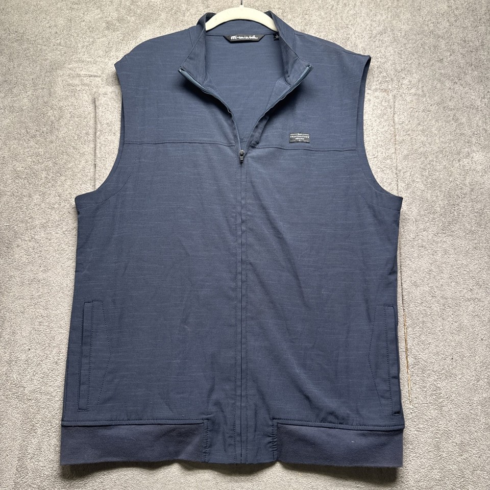Travis Mathew Blue Golf Vest Large Mens Quarter Zip Minimalist ...