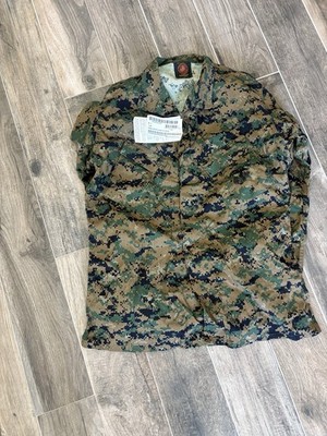 NEW Medium Long USMC Woodland MARPAT Utilities MCCUU Cammie Blouse Top ...