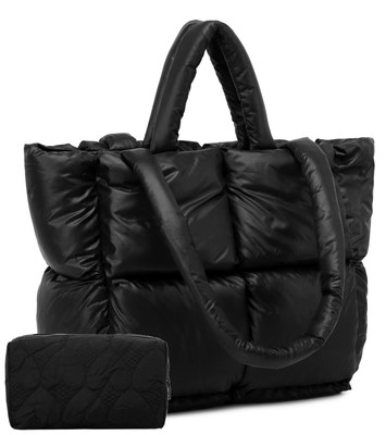 Puffer Tote Bag, Quilted Puffy Purse, Cute Padded Winter Shoulder Bags ...