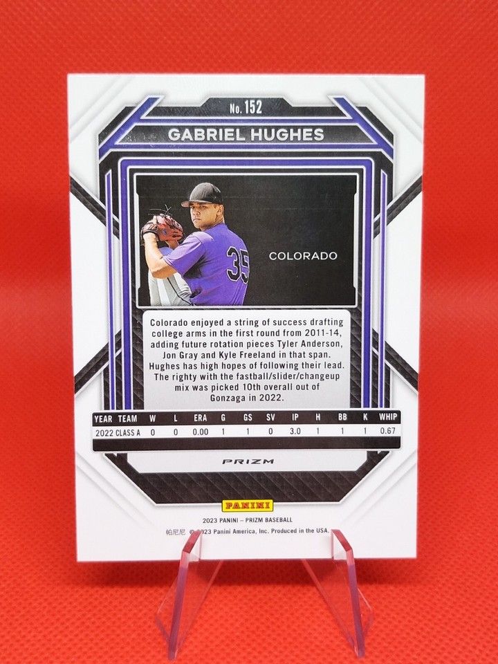 Gabriel Hughes 2023 Panini Prizm Green Cracked Ice #152 SP Colorado ...