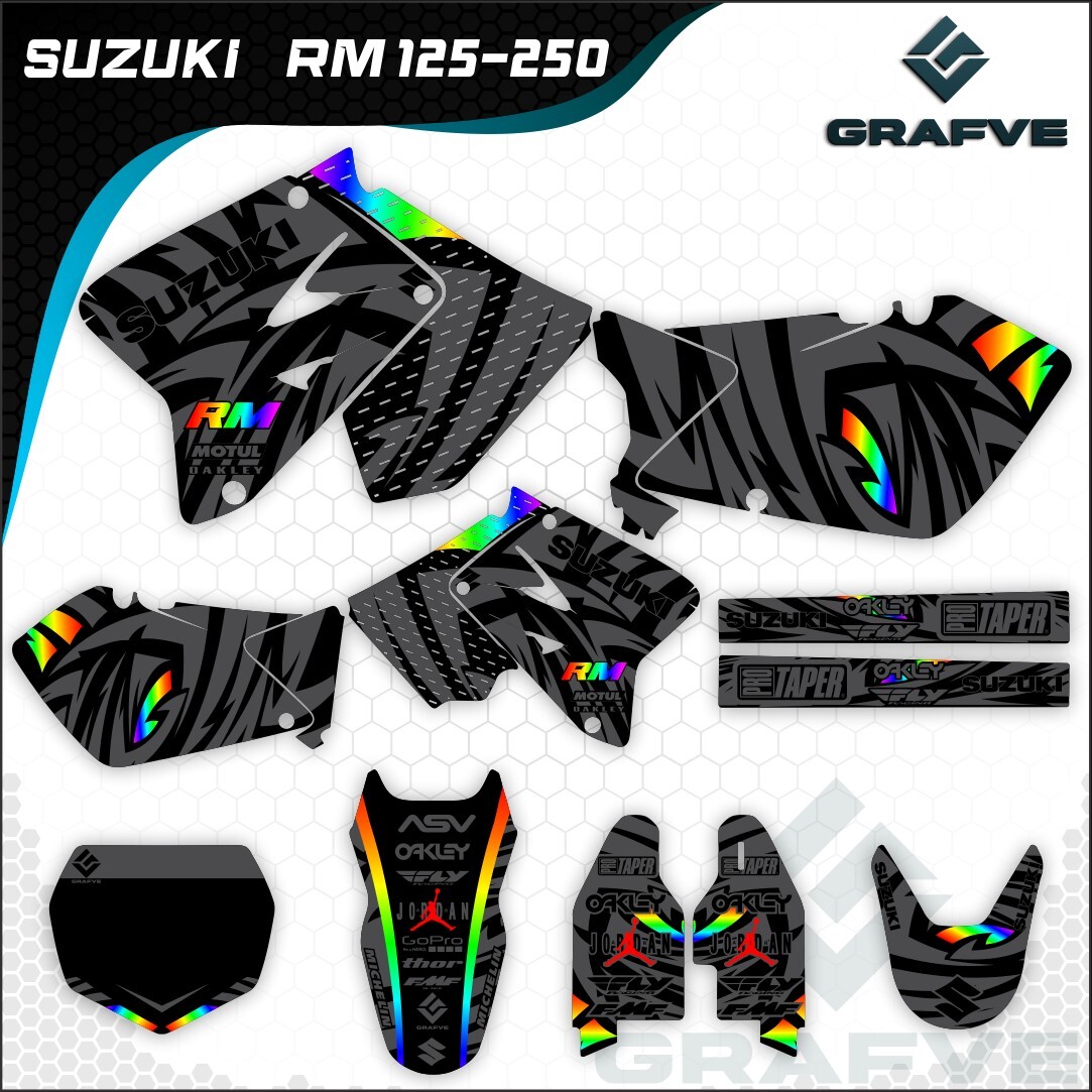 Suzuki RM 125 250 2001-2012 kit decals graphics Stickers Rm125 Rm250 ...