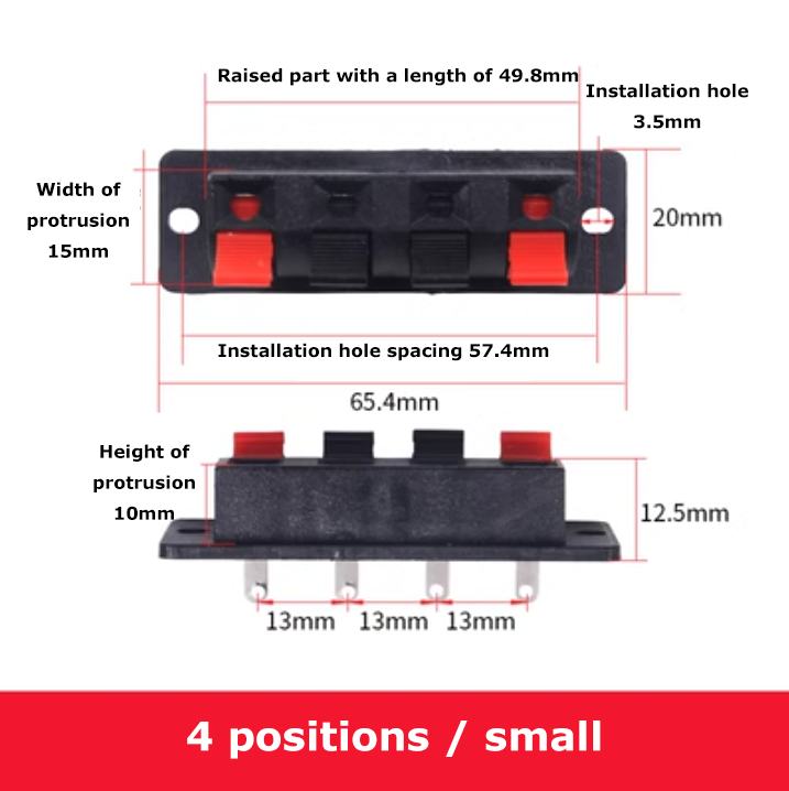 Wire Terminal Push In Bare Wire Connector Clip For Audio Speaker Spring ...