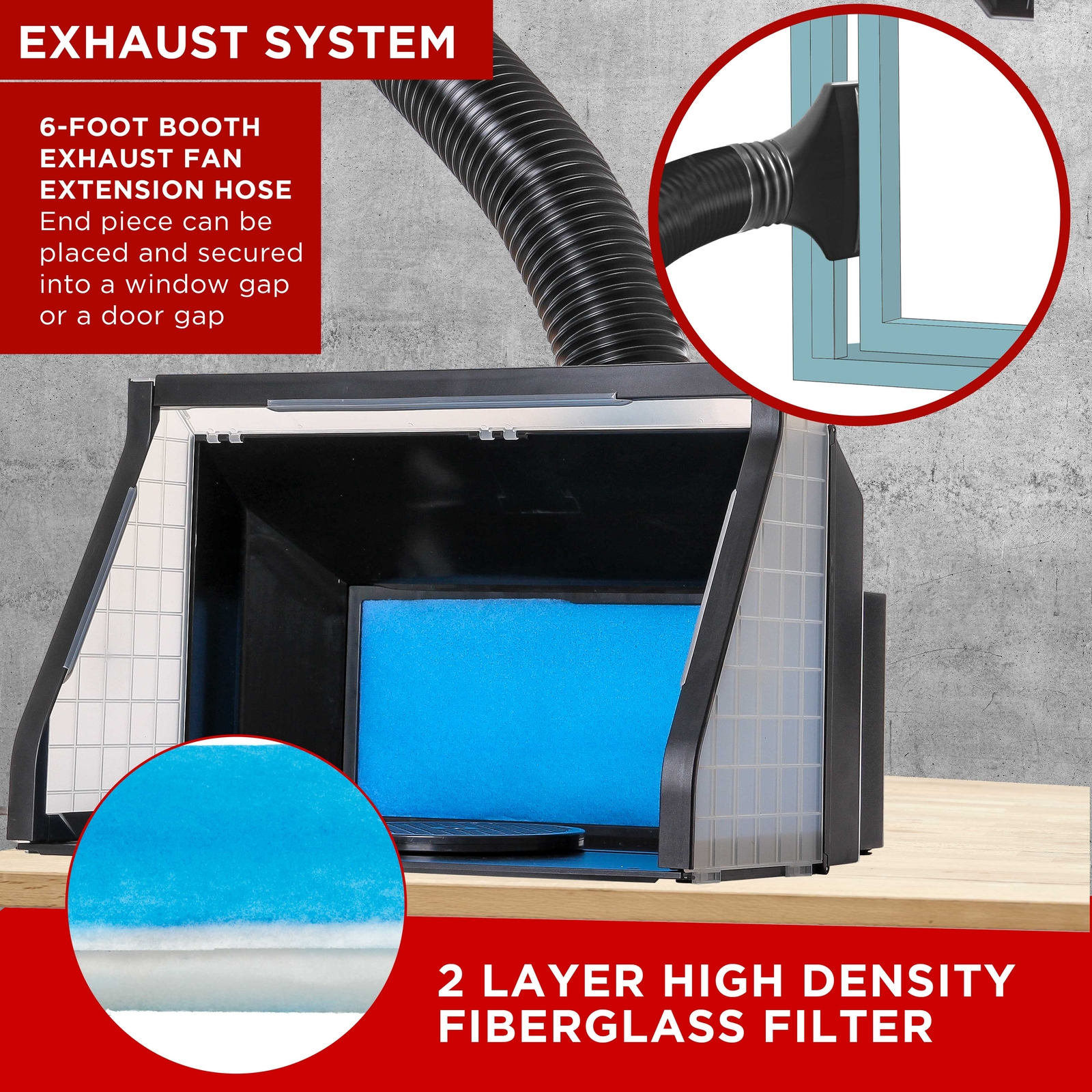 Portable Dual Fan Hobby Airbrush Paint Spray Booth Kit with Odor ...