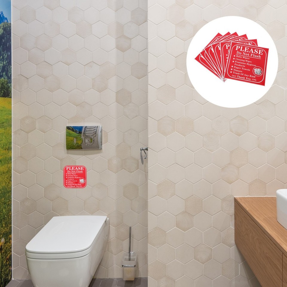 24 Pcs Flush Slogan Sticker Bathroom Signs Please Do Not Stickers for ...