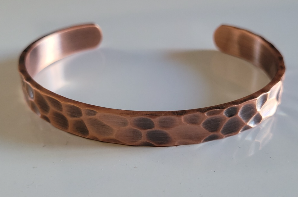 Pure Copper Hammered Bracelet Solid Copper Arthritis Pain Relief Cuff ...