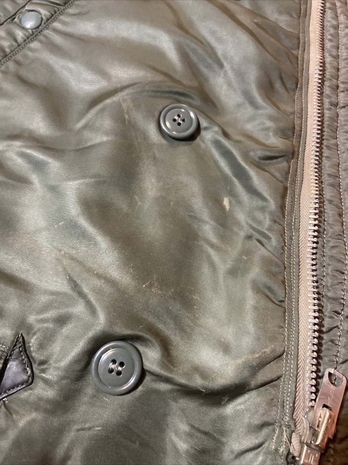 Vintage USAF N 3B Flight Crew Heavy Jacket Parka w/ Fur Hood Trim Olive ...