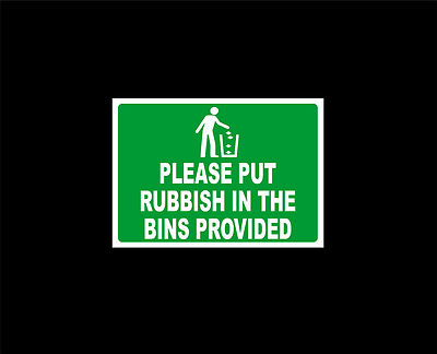 PLEASE PUT RUBBISH IN THE BINS PROVIDED sign or sticker park beer ...