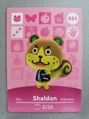 #031 Sheldon Series 1 Mint & Never Scanned NA Animal Crossing Amiibo ...
