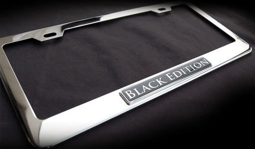 Black Edition Chrome License Plate Frame for Mercedes BMW Porsche Lexus ...