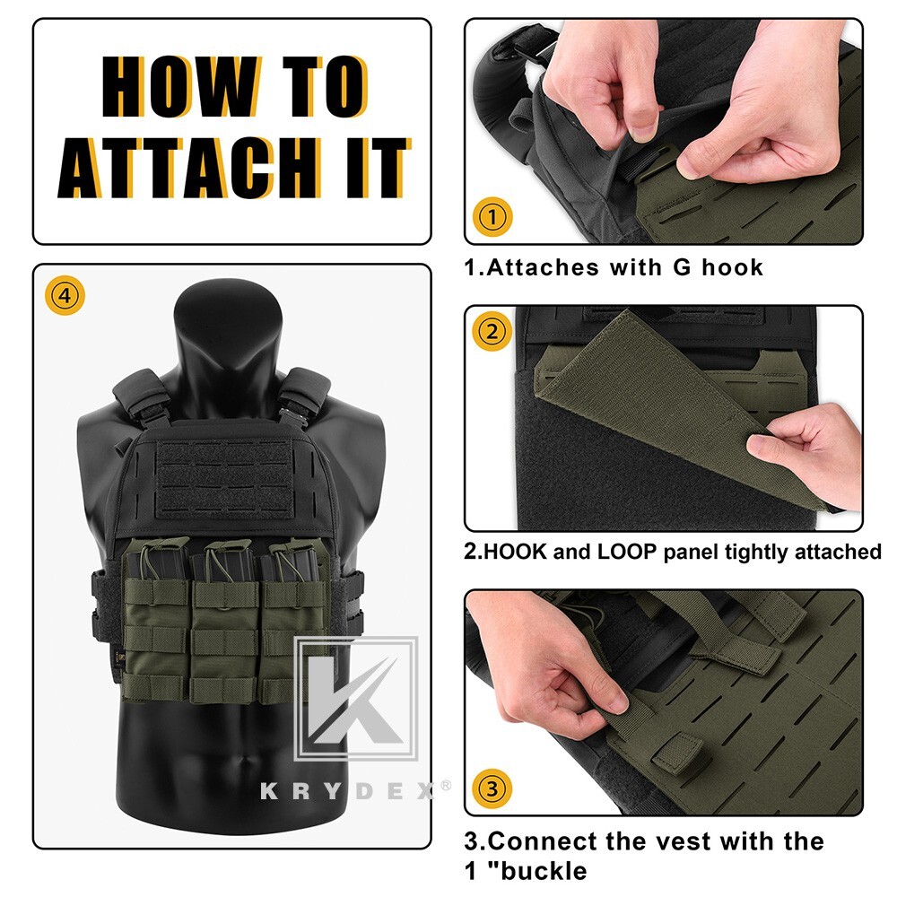 KRYDEX Tactical Laser cut MOLLE Panel Front Flap Placard Removable ...