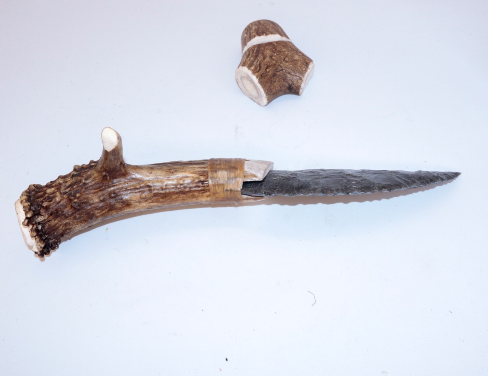 Knapped Obsidian Antler Handle Primitive Knife Enoch of White Sage ...