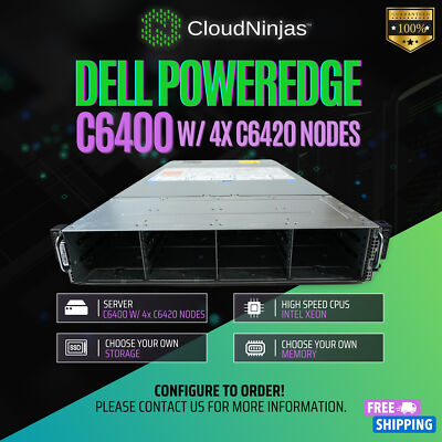 Dell PowerEdge C6400 12 Bay LFF 4x C6420 Nodes 4x Xeon Gold 6140 Blade ...
