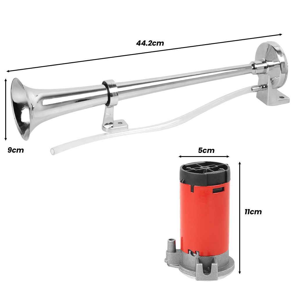 150DB 12V Nebelhorn Lufthorn Druckluft Signalhorn Trompete Fanfare Hupe ...
