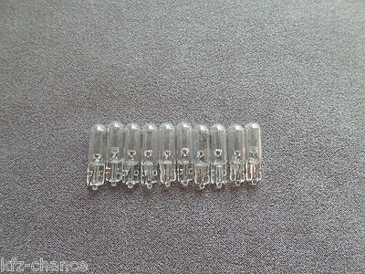 10x Light Bulbs Wedge Base Plug Base Car Dashboard 12V 2W T5 W2x4,6d ...