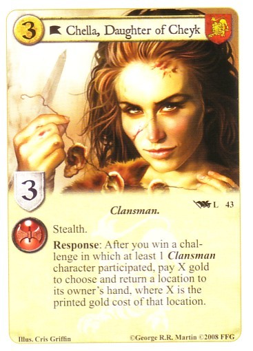 3 x Chella, Daughter of Cheyk AGoT LCG 1.0 Game of Thrones Core set 43 ...