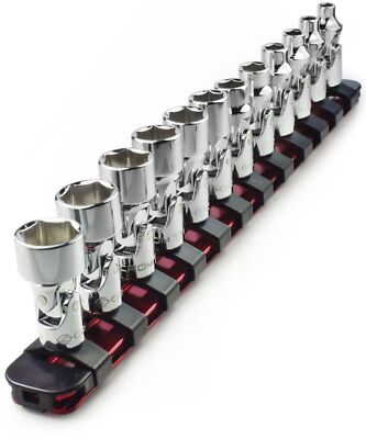 Universal Flex Socket Set - 1/4 Inch Drive 6-Point 12-Piece Swivel ...