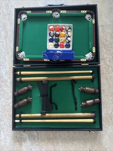 mini tabletop pool table small billiards game With Carrying Case 18x12 ...