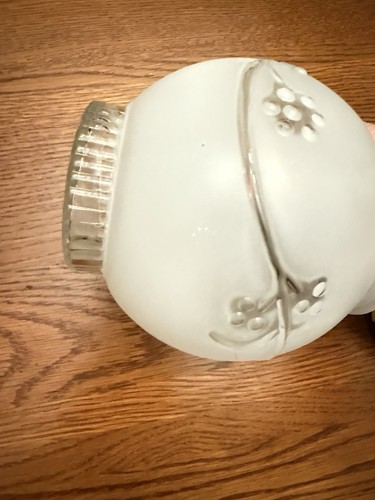 Vintage Frosted Glass Light Cover Raised Floral Globe Lamp Shade ...