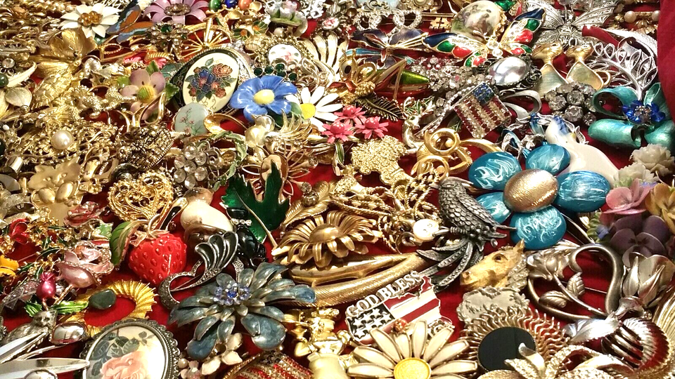 Vintage Costume Jewelry Lots Brooches Signed Unsigned *All Wear* | eBay