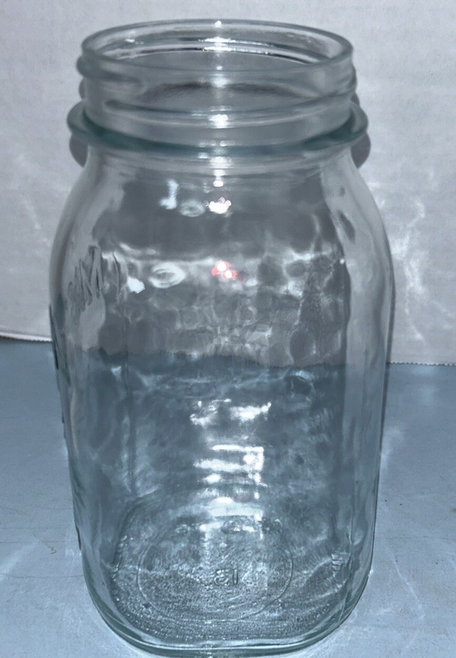 Vintage Mason Star Jar, Clear Glass Quart 1930-50s, Square, EUC | eBay