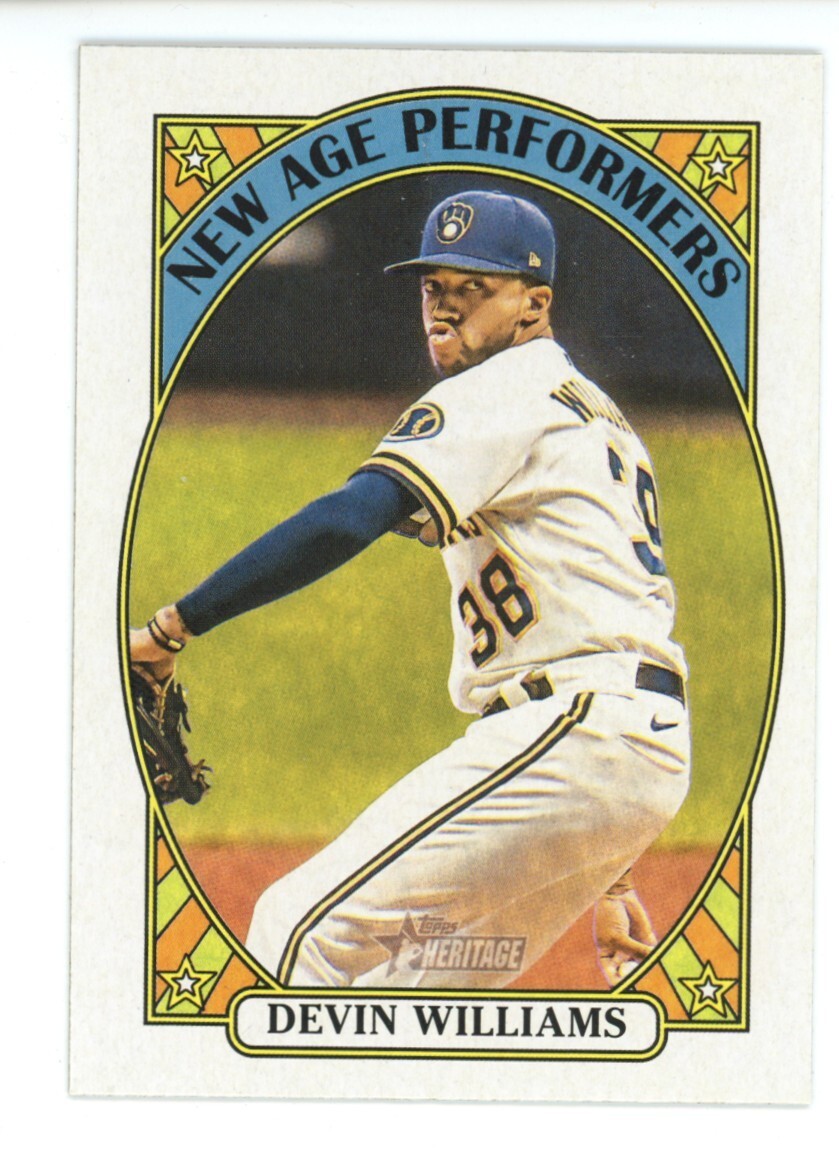 2021 TOPPS HERITAGE NEW AGE PERFORMERS DEVIN WILLIAMS MILWAUKEE BREWERS ...