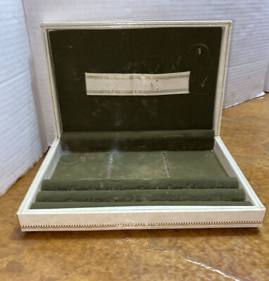 Vintage White And Gold "SWANK" Jewelry Box Made in Sweden | eBay
