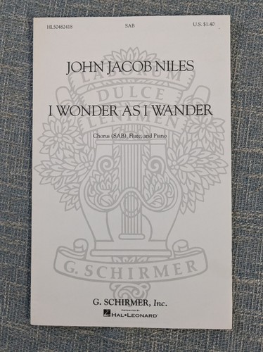 I Wonder As I Wander SAB John Jacob Niles 1995 | eBay