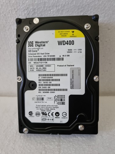 Western digital 40GB WD400BB Desktop hard disk drive | eBay