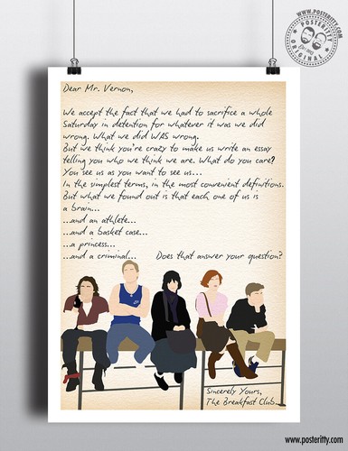 BREAKFAST CLUB Dear Mr Vernon Letter - Minimalist 80's Poster ...