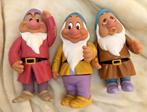 Snow White Walt Disney 3 Dwarfs Sleepy, Bashful & Grumpy | eBay