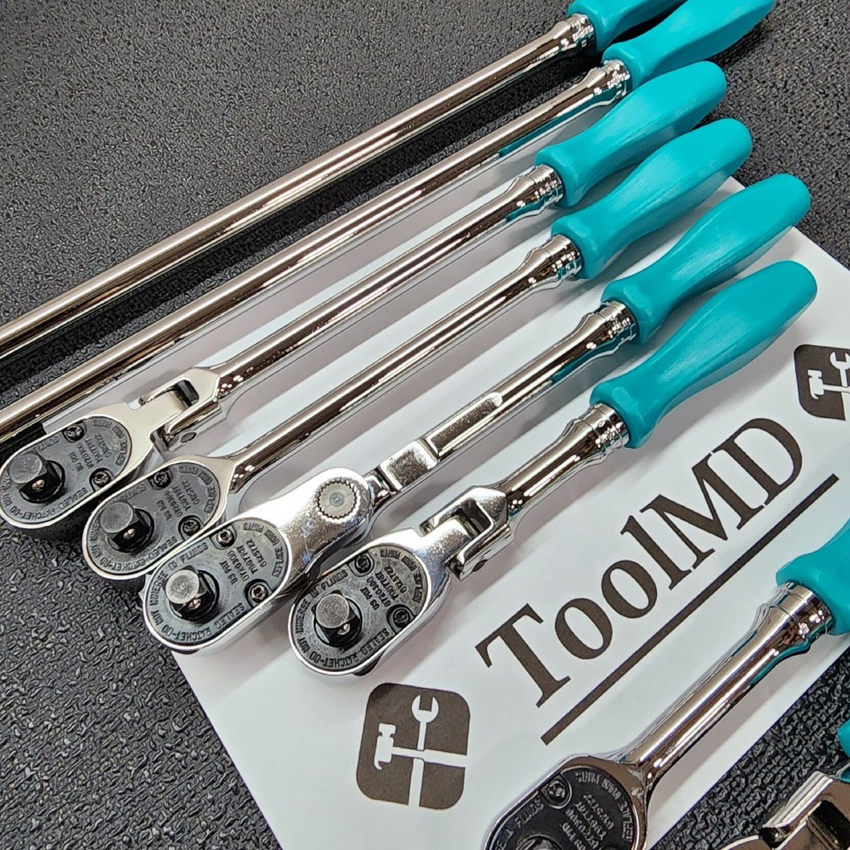 Snap-on Tools NEW 8pc TEAL Hard Handle 3/8" Drive Fixed & Flex Head ...