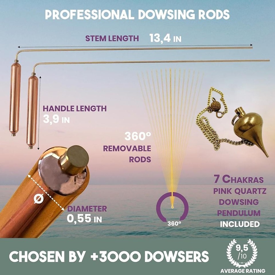 2 Copper Divining Rods Designed for Geological Prospecting and Treasure ...